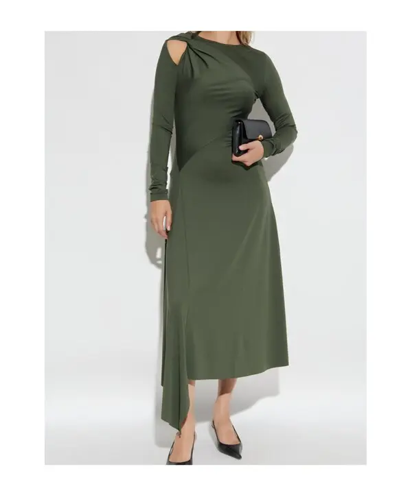 Victoria Beckham Asymmetrical Long Sleeve Dress
