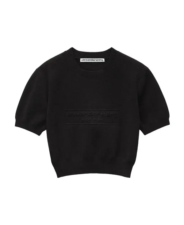 Alexander Wang Logo Embossed Ribbed Jumper