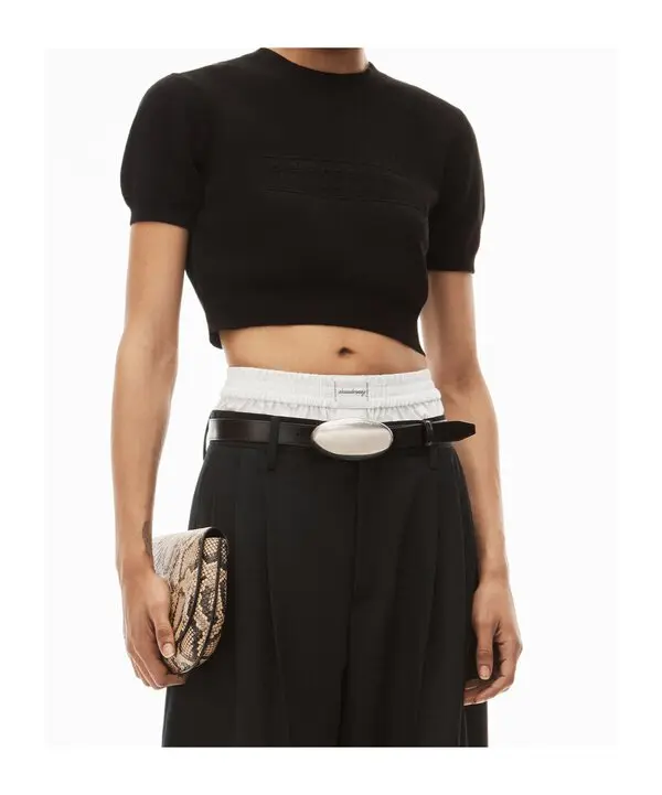 Alexander Wang Logo Embossed Ribbed Jumper