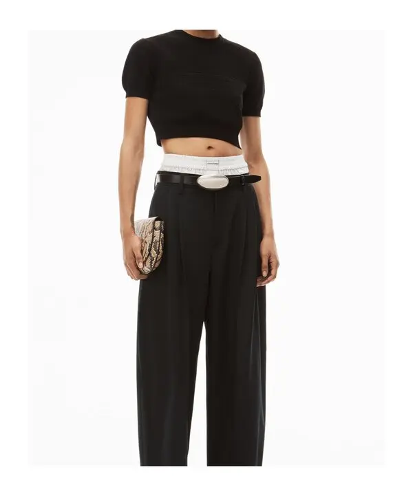 Alexander Wang Logo Embossed Ribbed Jumper