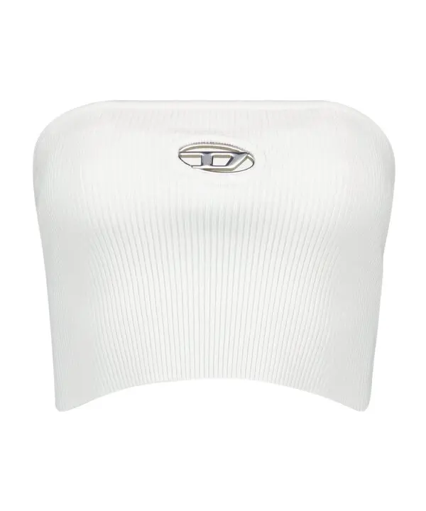 DIESEL® M-clarksvillex Logo Plaque Tube Top - White