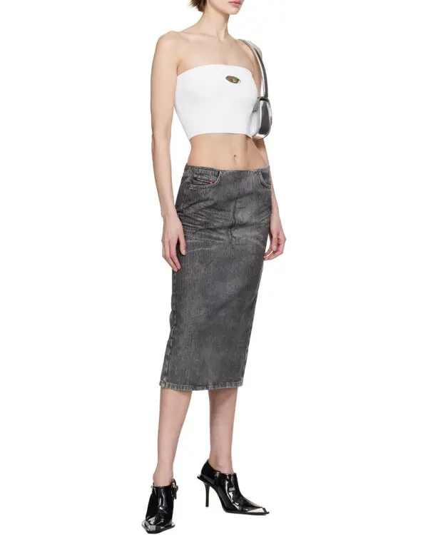 DIESEL® Logo Plaque Ribbed Tube Top