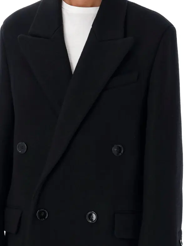AMI Paris Double-breasted Straight Hem Coat