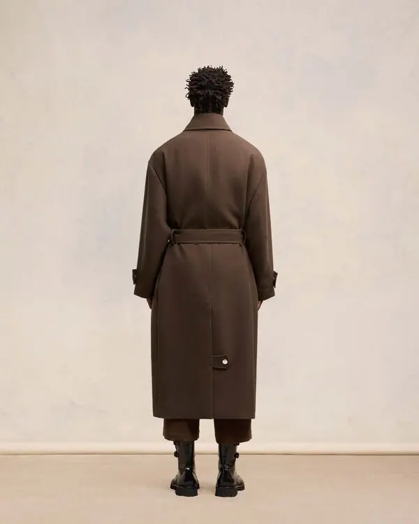 Ami Belted Long Oversized Coat