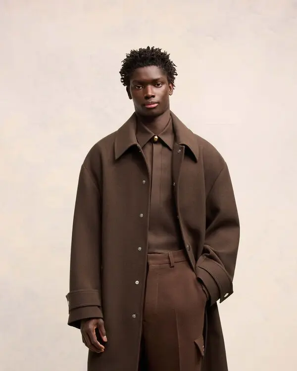 Ami Belted Long Oversized Coat