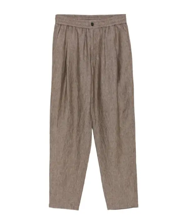 Giorgio Armani Relaxed Fit Pleated Pull-on Trousers - Gray