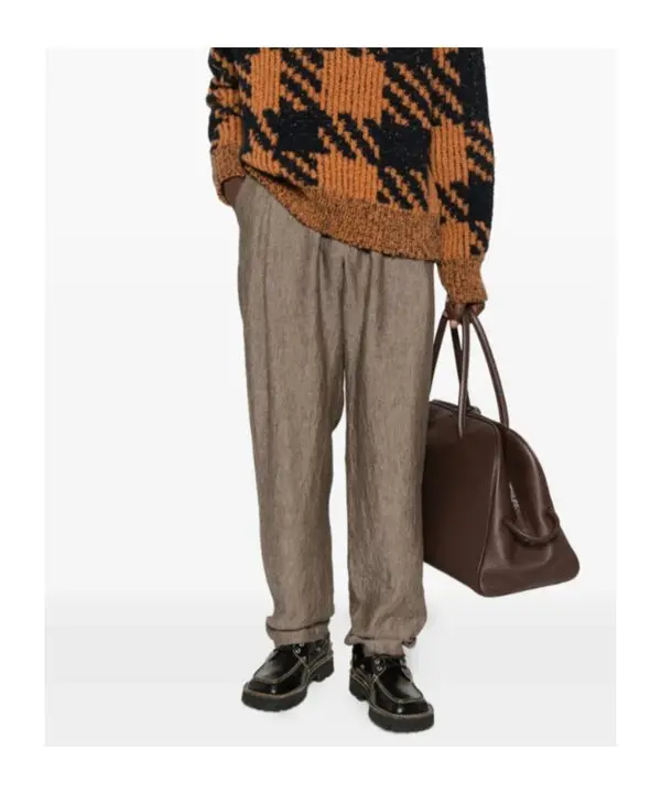 Giorgio Armani Relaxed Fit Pleated Pull-on Trousers - Gray