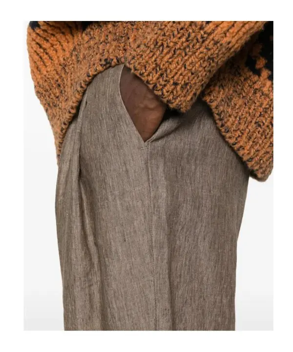 Giorgio Armani Relaxed Fit Pleated Pull-on Trousers - Gray