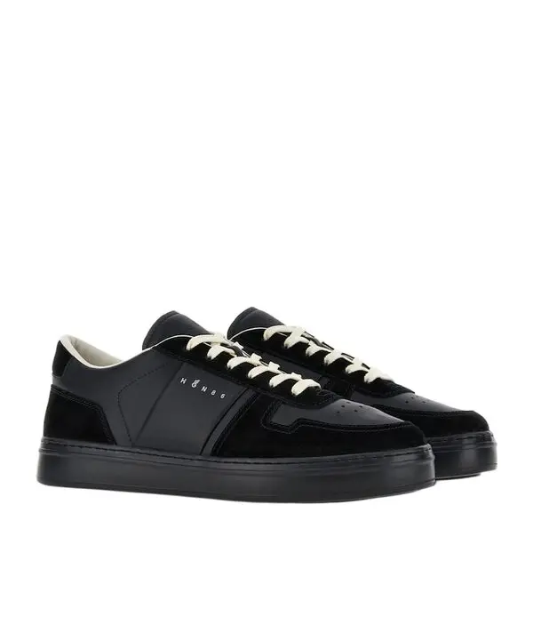 Hogan Paneled Low Top Sneakers - Black
