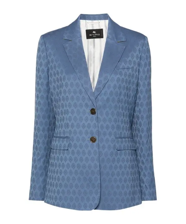 Etro Patterned Jacquard Wool Blazer