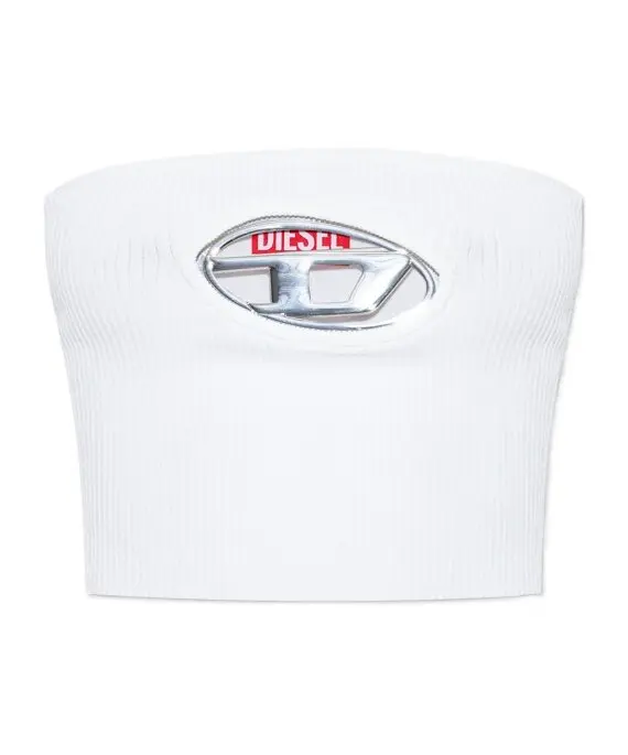 DIESEL® Oval D Plaque Bandeau Top - White