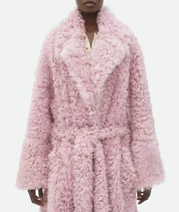 Bottega Veneta Belted Shearling Coat