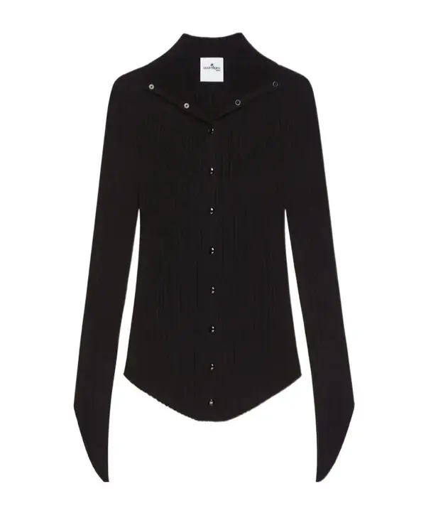COURREGES Ribbed Cardigan - Black