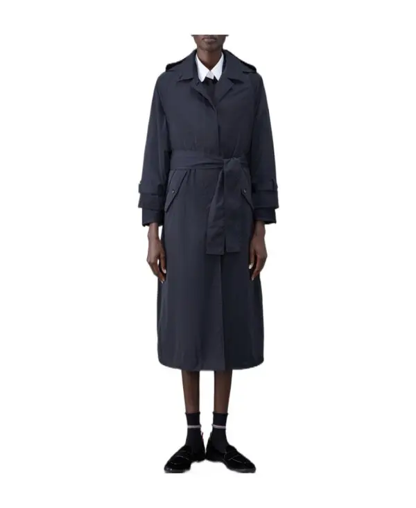 Thom Browne Twill Car Coat - Black