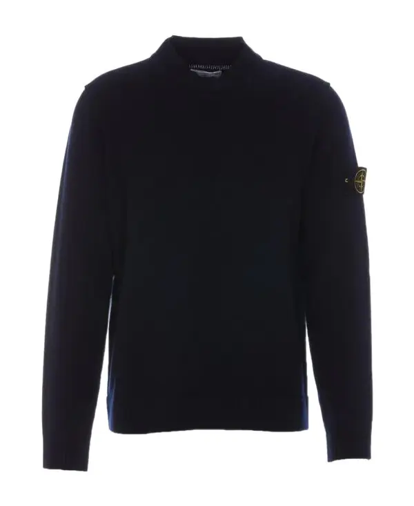 Stone Island Long Sleeve Round Neck Sweater - Blue