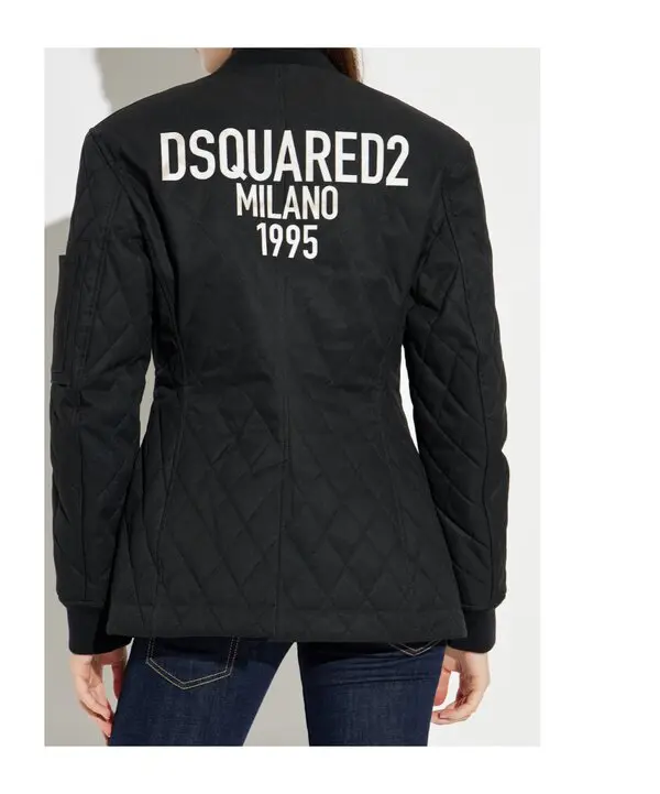 Dsquared2 Logo Printed Quilted Zip-up Jacket