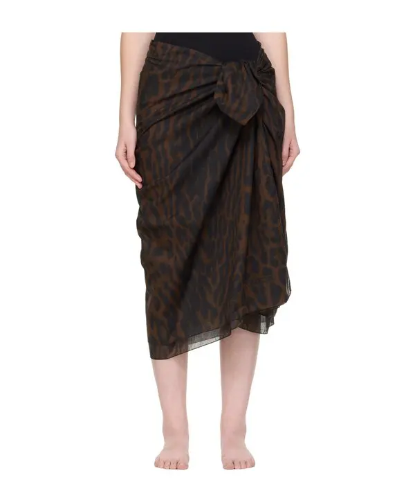 TOM FORD Leopard Print Pareo Wrap Skirt