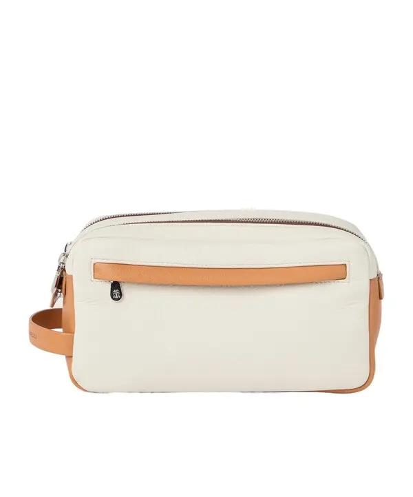 Brunello Cucinelli Double Zipper Beauty Case - White