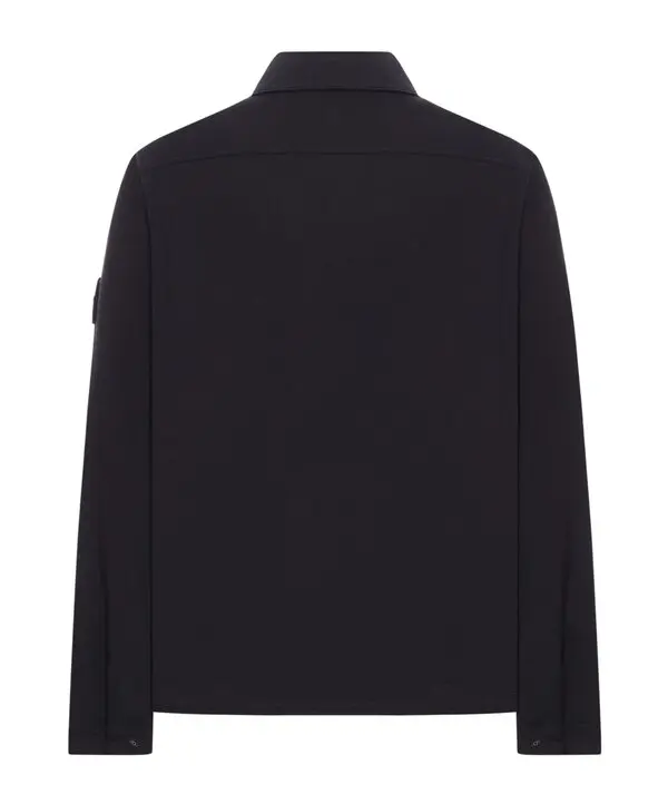 Stone Island Long Sleeve Logo Patch Shirt - Black