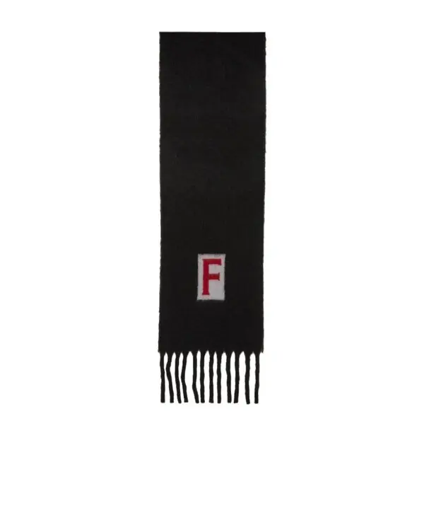 FERRAGAMO Scarf With Jacquard Detailing - Red/black