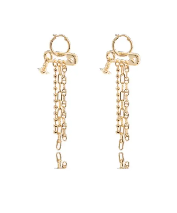 VIVIENNE WESTWOOD Ginetta Earrings With Chain Detail - Gold