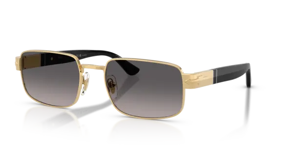 Persol Rectangular Full Rim Metal Sunglasses - Black