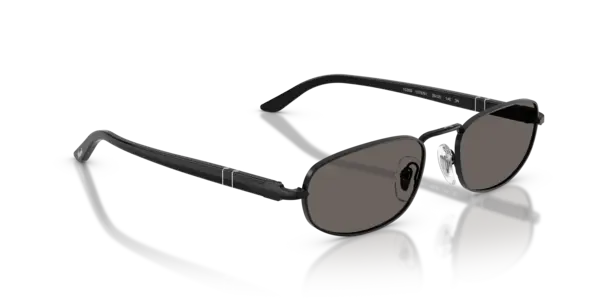 Persol Gold Tone Metal Oval Sunglasses - Black