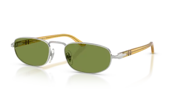 Persol Gold Tone Metal Oval Sunglasses - Miele