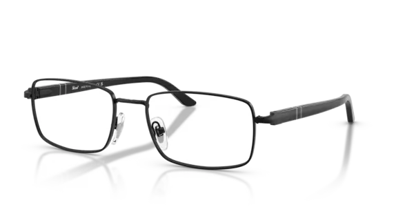 Persol Full Rim Metal Rectangle Eyeglasses - Black