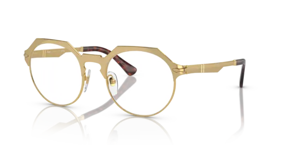 Persol Tone Metal Round Frame Eyeglasses - Gold