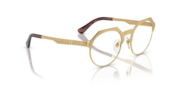 Persol Tone Metal Round Frame Eyeglasses