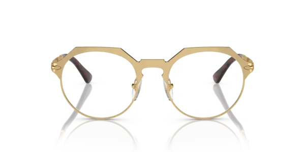Persol Tone Metal Round Frame Eyeglasses