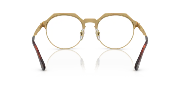 Persol Tone Metal Round Frame Eyeglasses