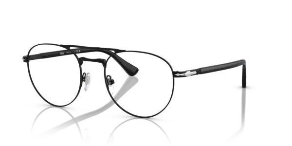 Persol Round Frame Metal Eyeglasses - Black
