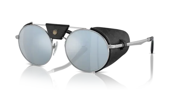 Persol Protector Round Frame Sunglasses - Silver
