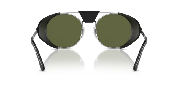 Persol Protector Round Frame Sunglasses - Silver