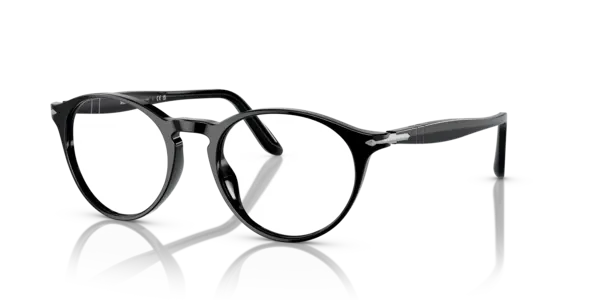 Persol Round Frame Acetate Eyeglasses - Black
