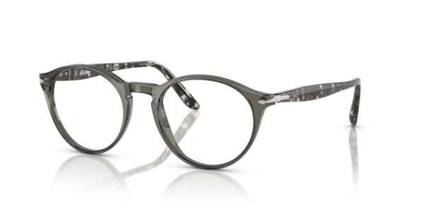 Persol Round Frame Acetate Eyeglasses - Grey Havana