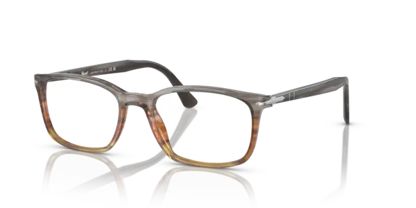 Persol Full Rim Acetate Rectangle Eyeglasses - Brown