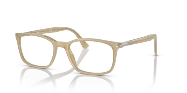 Persol Full Rim Acetate Rectangle Eyeglasses - Opal Beige