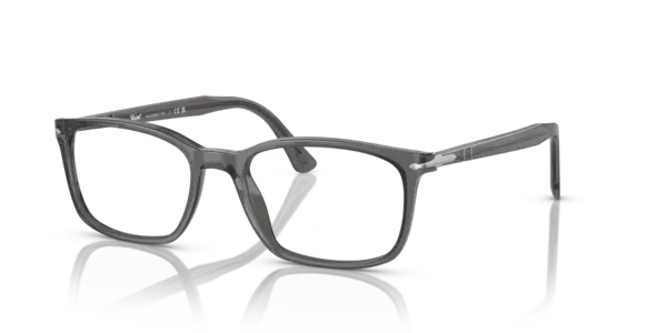 Persol Full Rim Acetate Rectangle Eyeglasses - Transparent Grey
