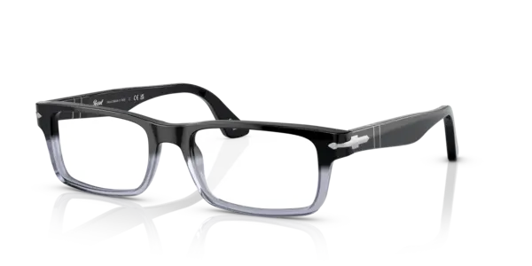 Persol Acetate Rectangle Eyeglasses - Black