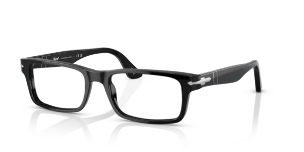 Persol Rectangular Acetate Eyeglasses - Black