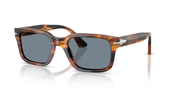 Persol Acetate Sunglasses - Striped Black & Brown