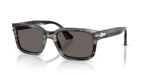 Persol Acetate Sunglasses - Striped Black & Grey