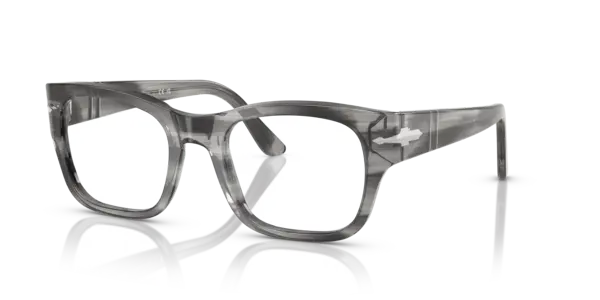 Persol Acetate Eyeglasses - Striped Grey