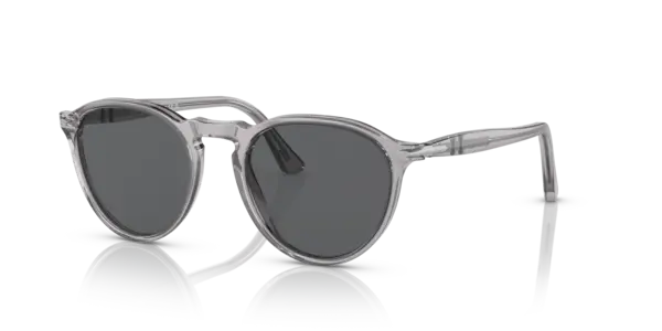 Persol Round Frame Acetate Sunglasses - Transparent Grey