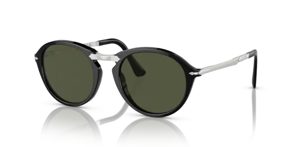 Persol Folding Sunglasses With Acetate And Metal Frame - Silver