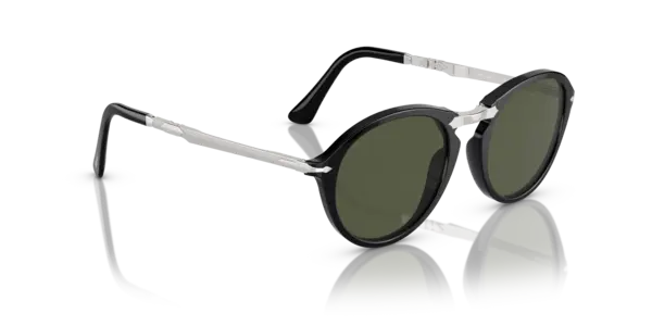 Persol Folding Sunglasses With Acetate And Metal Frame - Silver