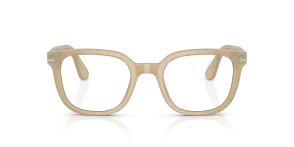 Persol Rectangular Full Rim Eyeglasses - Beige Opal